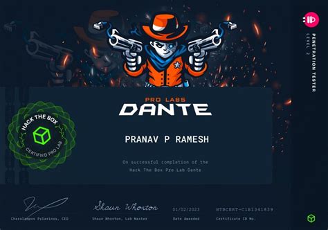 Pranav P Ramesh On Linkedin Dante Hackthebox Htb Penetrationtesting Hacker