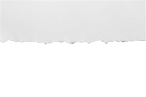 흰색 찢어진 종이 찢어진 가장자리 스트립 흰색 배경에 고립 프리미엄 사진