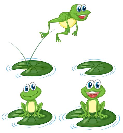 Frog Jumping On Water Lily Cartoon Clipart Vector Image My Xxx Hot Girl