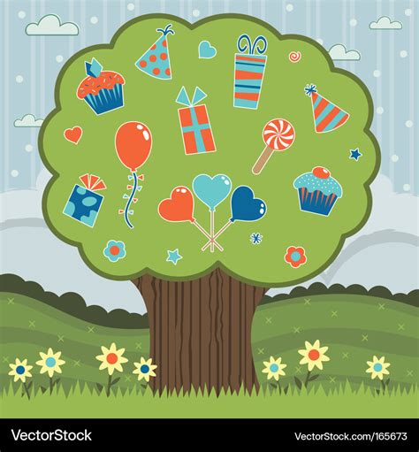 Party Tree Royalty Free Vector Image Vectorstock