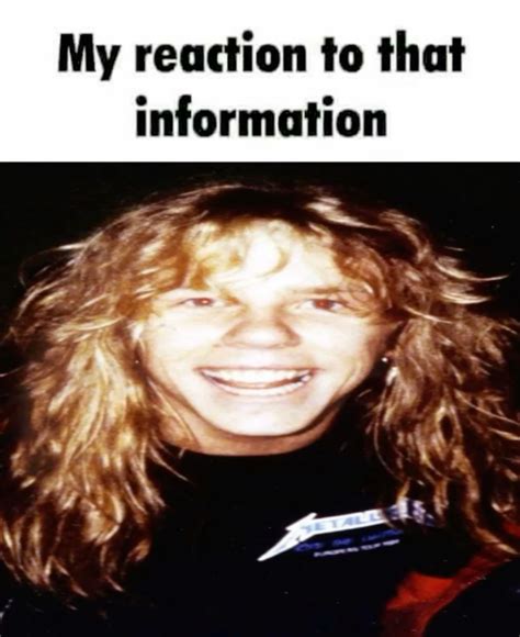 My Honest Reaction James Hetfield Metallica Funny Metallica Meme