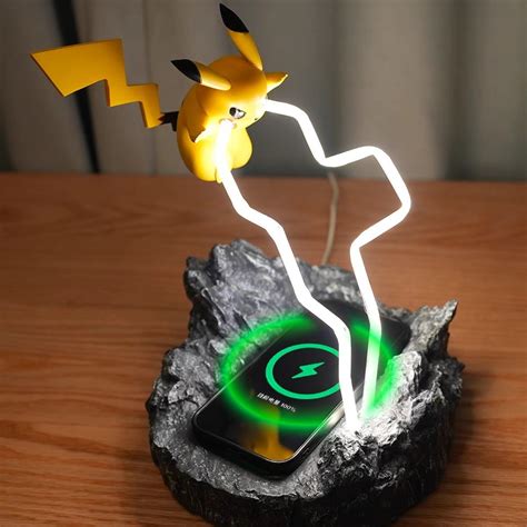 Pikachu Wireless Charging Lightning Light Desktop Creative Ornaments