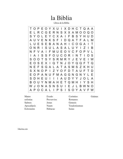 Sopa De Letras La Biblia Docx