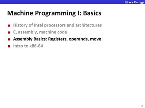 Machine Level Programming Ii Basics Comp 21000 Introduction To