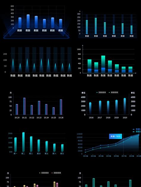 可视化大屏图表柱状图折线图组件psd 花瓣网