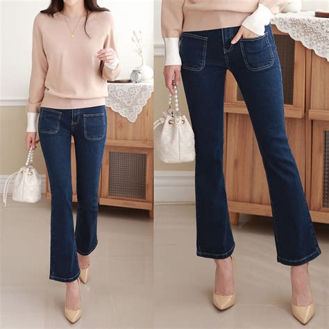 4사이즈 앞포켓 스판 부츠컷 밴딩 청바지 데님 팬츠 Pn0182 빅사이즈 루즈핏 봄 가을 코디