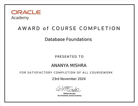 Ananya Mishra On Linkedin Oracleacademy Database Sql Data Learningjourney