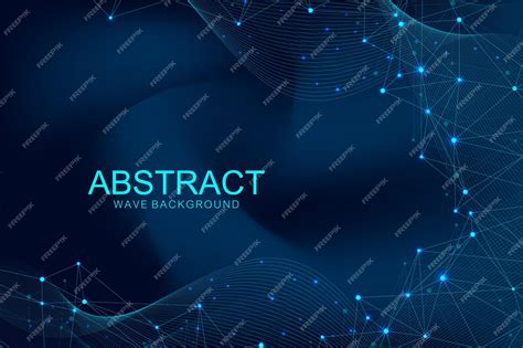 Premium Vector Abstract Polygonal Background With Connected Lines And Dots Wave Flow