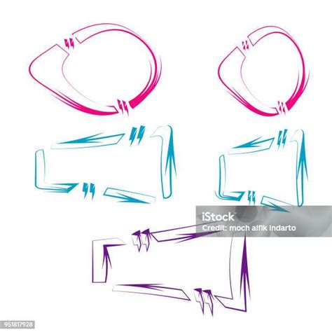 다채로운 개요 거품 연설 견적 상자 템플릿 디자인 그림 흰색 배경에 고립 0명에 대한 스톡 벡터 아트 및 기타 이미지 0명 기포 대화 풍선 문자 기호 Istock