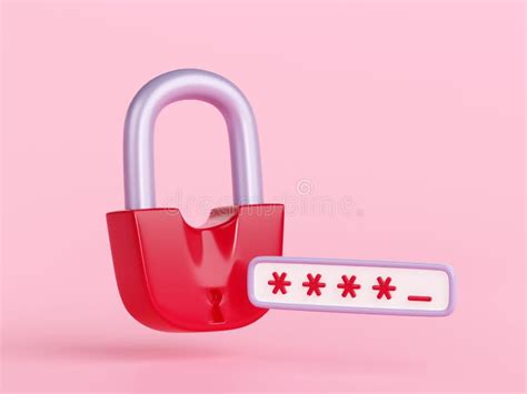 3d Render Secure Warning Personal Data Protection Stock Illustration