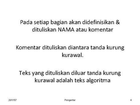 Notasi Algoritmik Pengantar Teks Algoritma Terdiri
