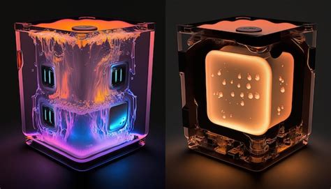 Premium Photo Glowing Liquid Cooled Futuristic Hyper Fast Computer Cpu Generative Ai