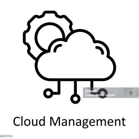 클라우드 관리 벡터 개요 아이콘 디자인 그림입니다 흰색 배경에 서 및 웹 기호 Eps 10 파일 개념에 대한 스톡 벡터 아트 및 기타 이미지 Istock