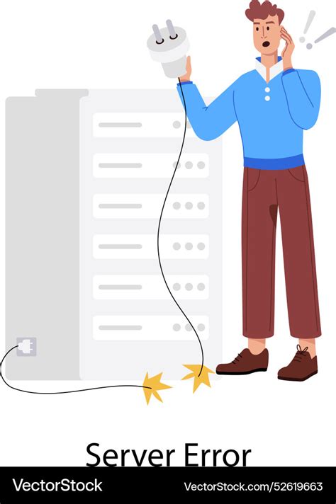 Basic Rgba Flat Style Of Server Error Royalty Free Vector