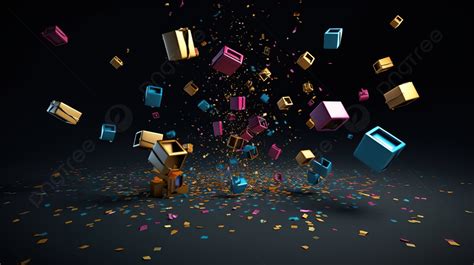 هدايا عيد الميلاد العائمة في 3d مع انفجار حلويات علبة هدية بيضاء هدية