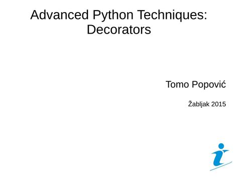 Pdf Advanced Python Techniques Decorators Slides