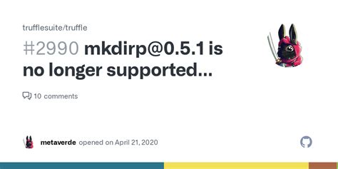 mkdirp 0 5 1 is no longer supported · issue 2990 · trufflesuite
