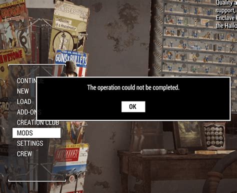 Cant Load Mod Menu Rfallout4modsxb1