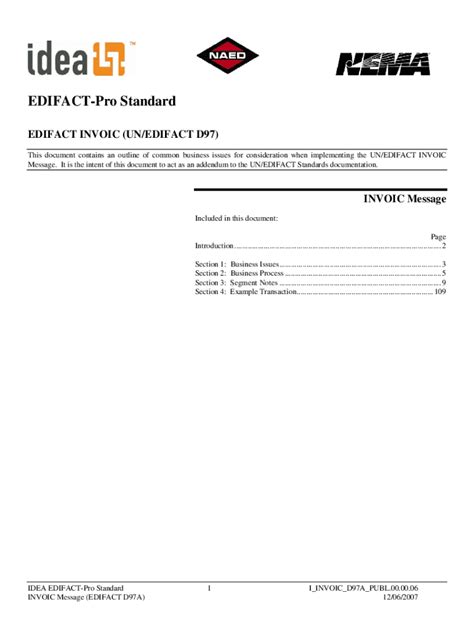 Fillable Online Edifact Invoic Message Usage Structure And Benefits Fax Email Print Pdffiller
