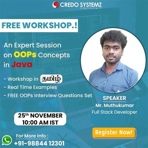 Jones Sathya On Linkedin Java Freeworkshop Oopsconcepts