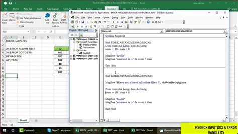 Vba Error Handlers Lecture1 Chapter8 Hindi Language Youtube
