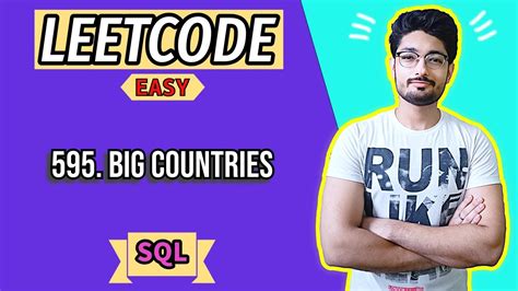 595 Big Countries Leetcode Sql Easy Youtube