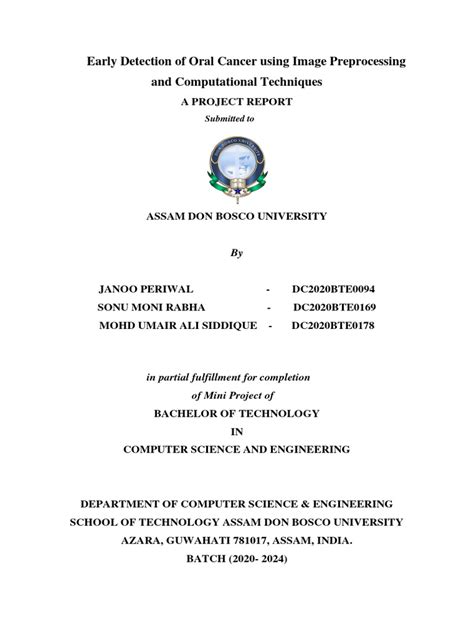 Mini Project Final Report Pdf Machine Learning Head And Neck Cancer