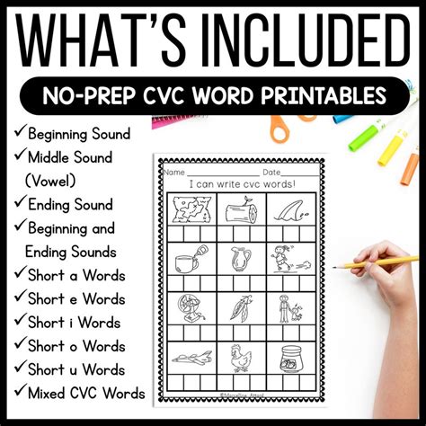 Write Cvc Words Worksheets For Kindergarten And 1st Grade Phonics
