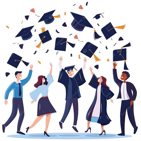 Graduating Students Throwing Caps