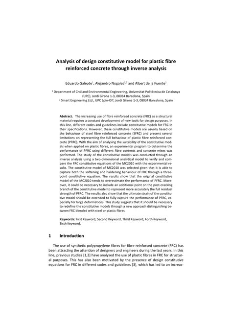 Pdf Analysis Of Design Constitutive Model For Macro Synthetic Fibre