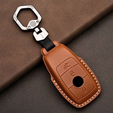 가죽 자동차 키 케이스 커버 포브 프로텍터 메르세데스 벤츠 Glc300l E300 E260 E350 A200 액세서리 키체인 홀더 쉘 스킨 Aliexpress