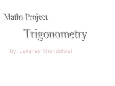 Presentatio On 10th Class Trignometry PowerPoint Slides LearnPick India
