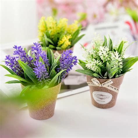 Искусственные цветы трава с пластиковым горшочком бонсай Искусственные Горшечные цветы для