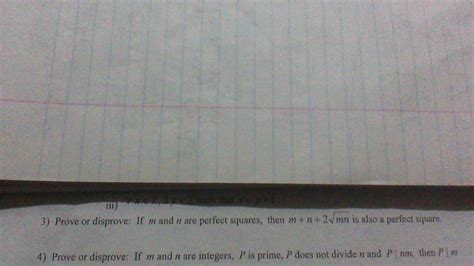 Solved Prove Or Disprove If M And N Are Perfect Squares Chegg
