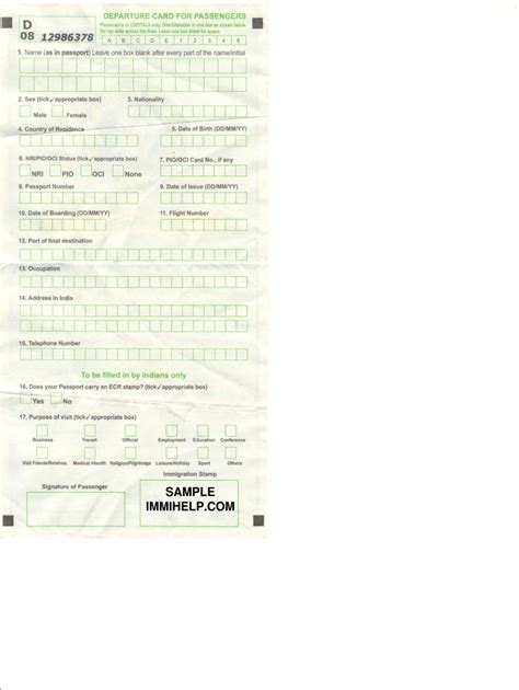 Self Declaration Form For International Passengers India Stattry