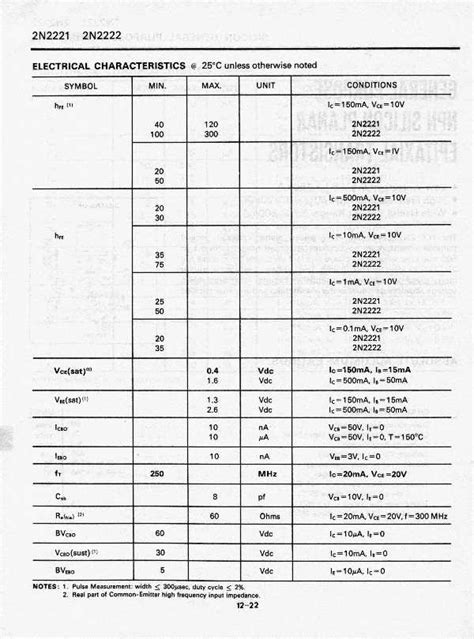 2n2222a Transistor Datasheet Specifications Pinout And Applications