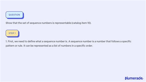 solved show that the set of sequence numbers is representable catalog