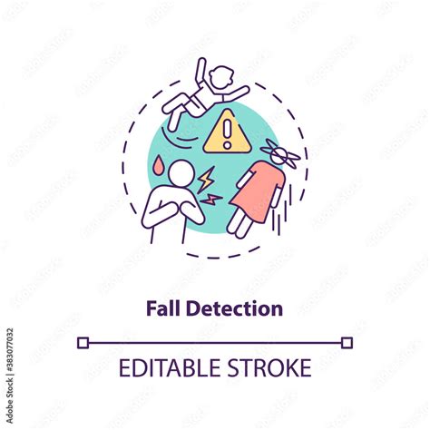 Fall Detection Concept Icon Health Monitoring Idea Thin Line Illustration Safety Feature