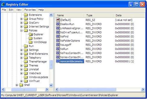 Tips Trik Seputar Komputer Dan Internet Cara Nonaktifkan My Recent Documents