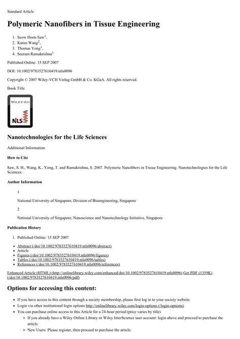 Pdf Polymeric Nanofibers In Tissue Engineering