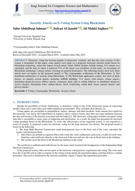 Pdf Security Attacks On E Voting System Using Blockchain