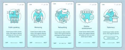 Premium Vector Hr Soft Skills Onboarding Mobile App Page Screen Vector Template Public