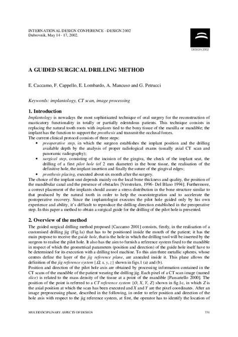 Pdf A Guided Surgical Drilling Method