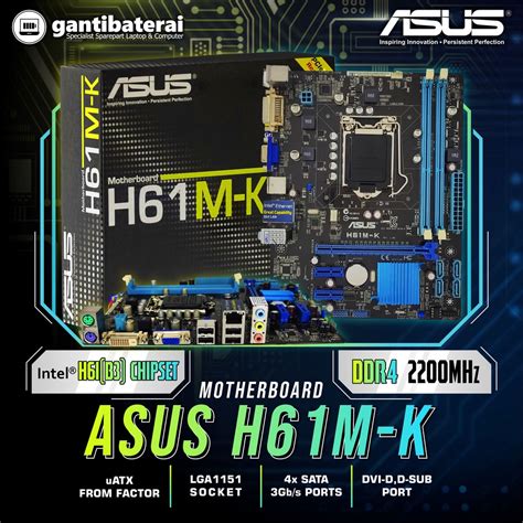 Jual Motherboard Asus H61 H61M K LGA 1155 Shopee Indonesia
