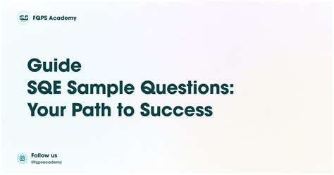 Guide To Sqe Sample Questions Your Path To Success
