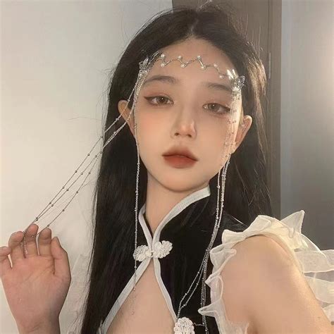 波西米亚新娘头饰复古发饰发箍精灵古异域风情仙女眉心坠西域额饰 阿里巴巴