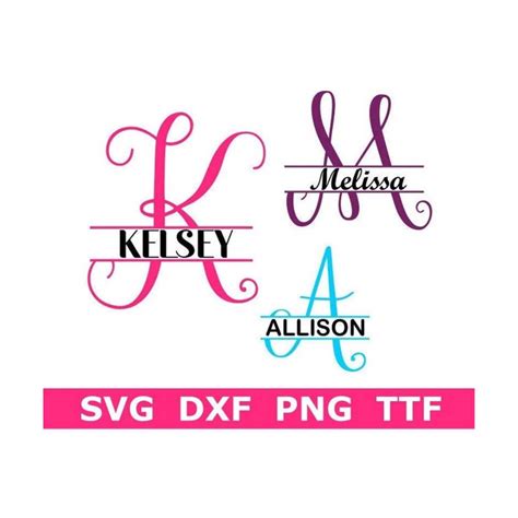 Split Monogram SVG TTF Alphabet Split Monogram Font Digit Inspire Uplift