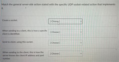 Solved Match The General Server Side Action Stated With The
