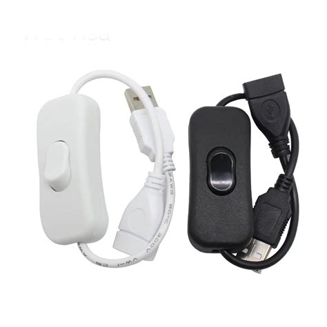 28cm USB Cable With Switch ON OFF Male To Female Cords Inline Extension Toggle For LED Strip