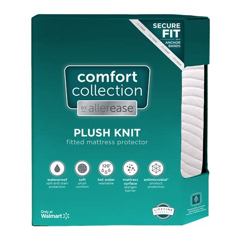Allerease Clean Boost Plush Knit Fitted Mattress Protector Full